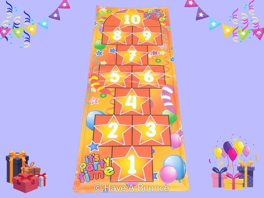 Hopscotch Party Time Orange - Bouncy Castle hire & Soft Play hire in ...