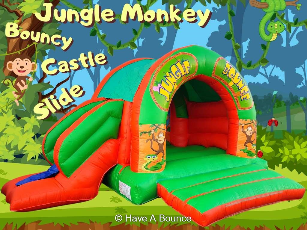 Jungle Monkey Bouncy Castle Slide Combo 15x18ft - Bouncy Castle hire ...